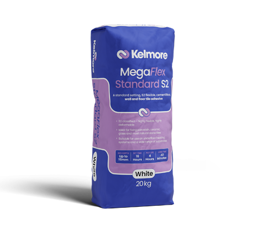 Kelmore MegaFlex White Standard Set Adhesive S2 20kg – Mazzanna Tiles