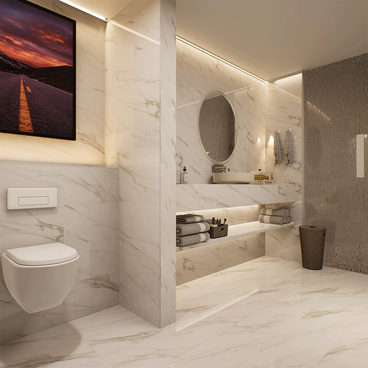 Statuario Thunder Glossy 30x60cm – Mazzanna Tiles