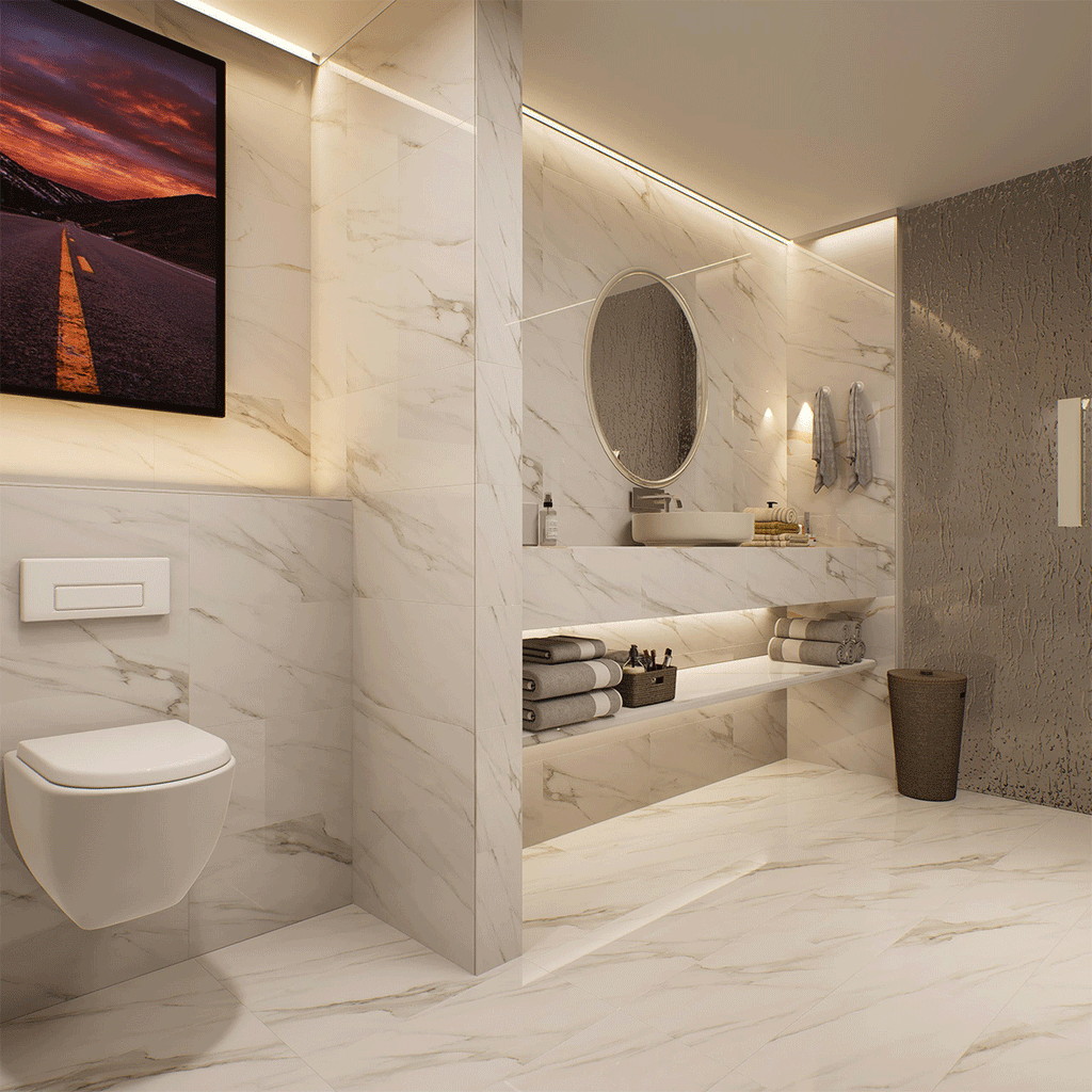 Statuario Thunder Glossy 60x60cm Tile – Mazzanna Tiles